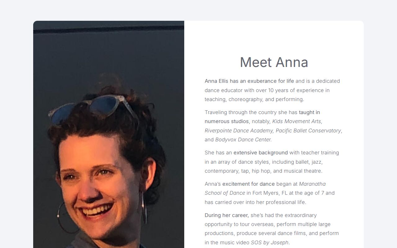 Anna Ellis - Dance Alive Portland